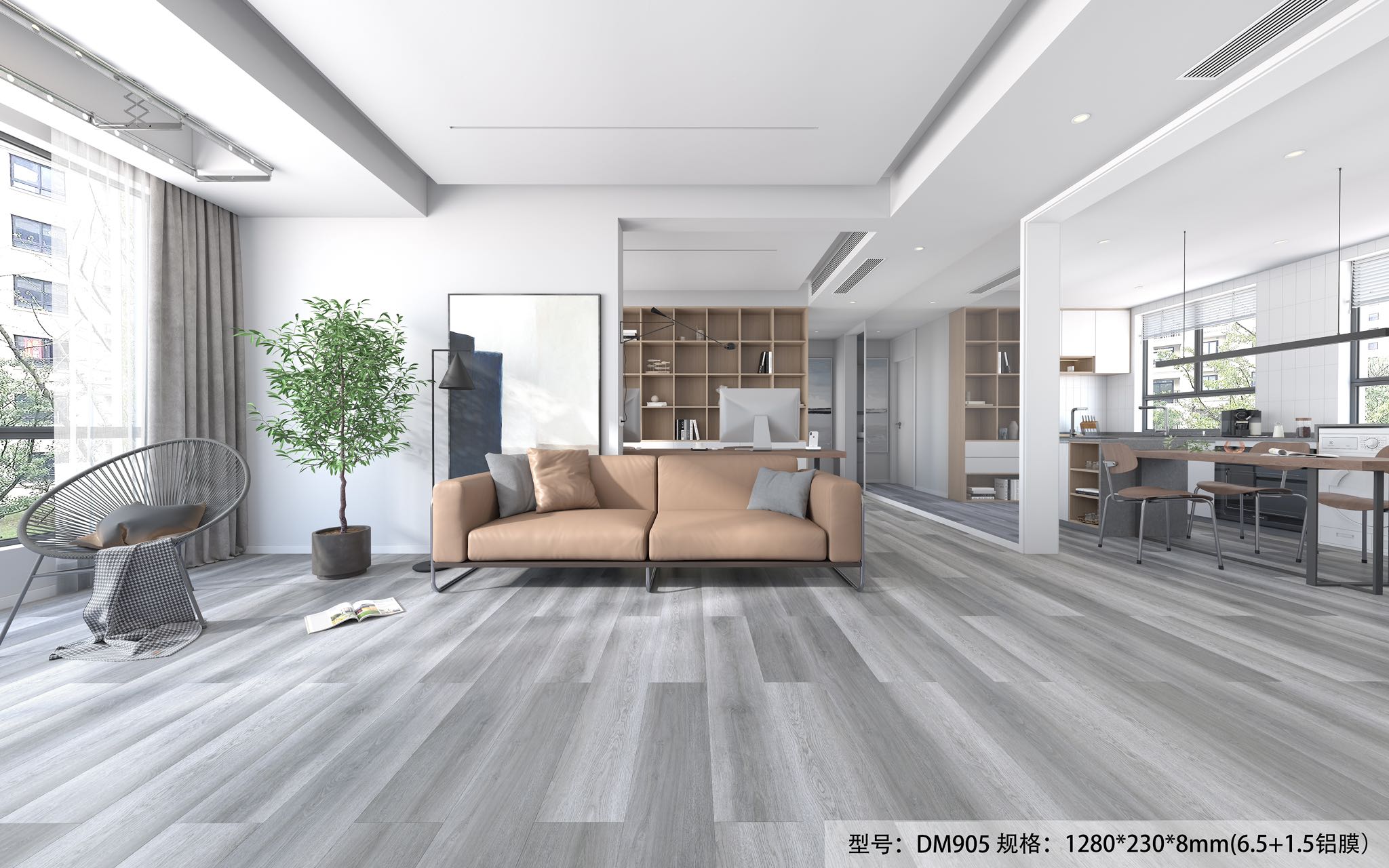 DM 鋁膜spc石塑地板(DM905) 全港最平spc石塑板 款式最多 – 鴻圖80建材倉